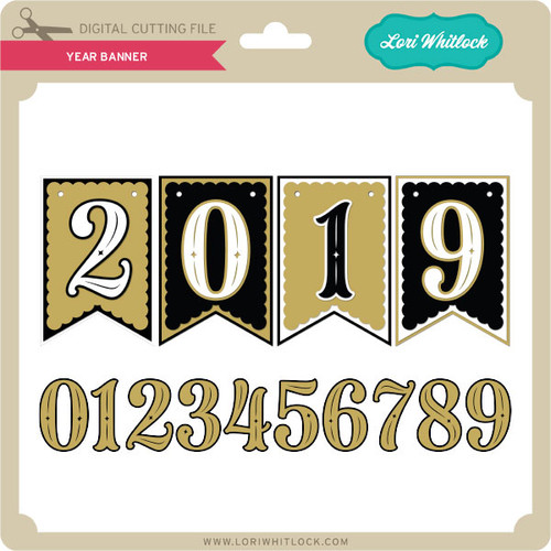 Year Banner - Lori Whitlock's SVG Shop