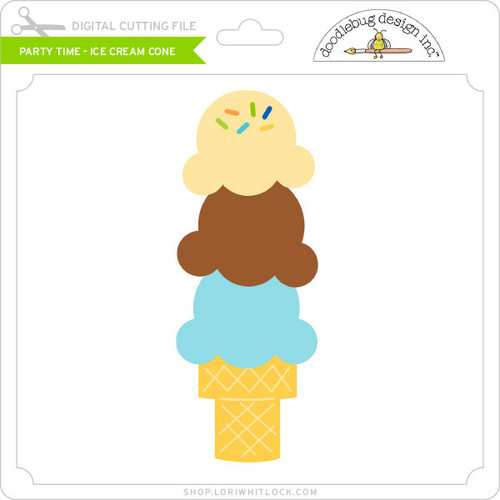 Party Time Ice Cream Cone Lori Whitlocks Svg Shop