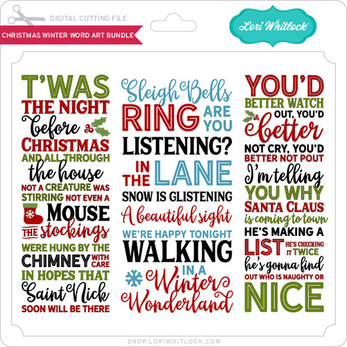 Christmas Winter Word Art Bundle - Lori Whitlock's SVG Shop