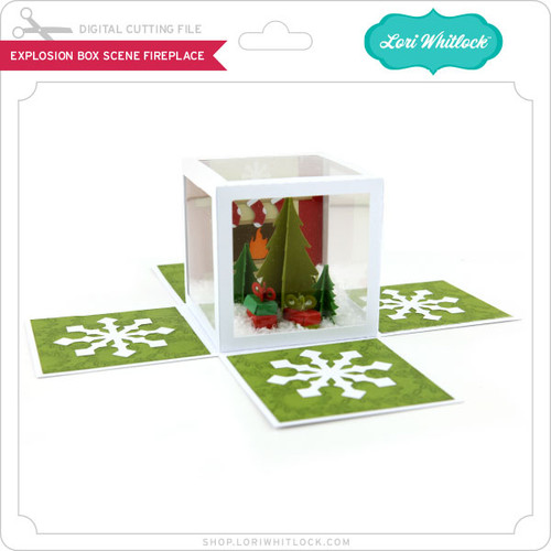 Explosion Box Scene Fireplace - Lori Whitlock's SVG Shop