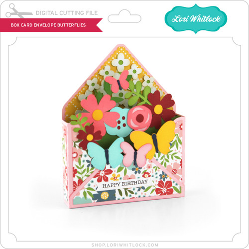 Box Card Envelope Butterflies - Lori Whitlock's SVG Shop