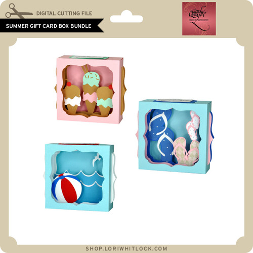 Summer Gift Card Box Bundle - Lori Whitlock's SVG Shop