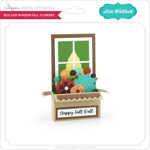 Box Card Window Fall Flowers - Lori Whitlock's SVG Shop