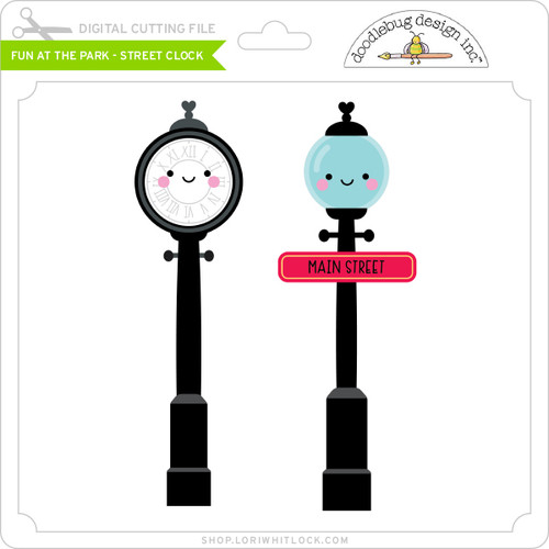 Fun at the Park - Street Clock - Lori Whitlock's SVG Shop