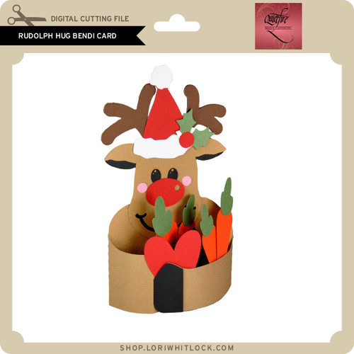 Rudolph Hug Bendi Card - Lori Whitlock's SVG Shop