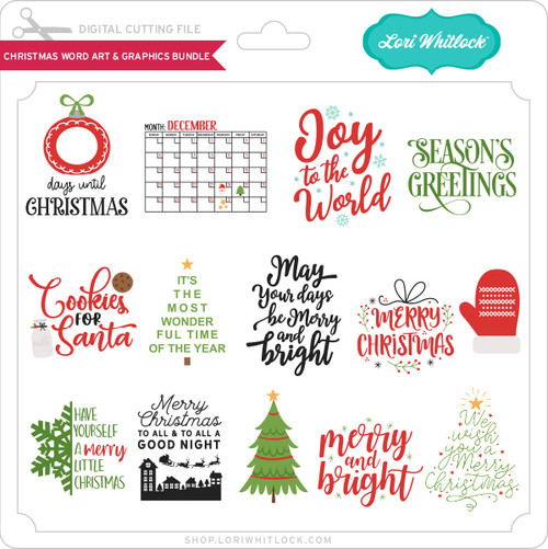 Christmas Word Art & Graphics Bundle - Lori Whitlock's SVG Shop
