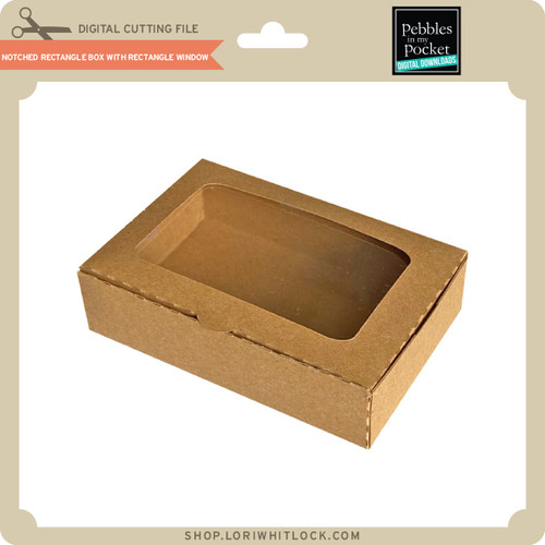 Notched Rectangle Box With Rectangle Window - Lori Whitlock's SVG Shop