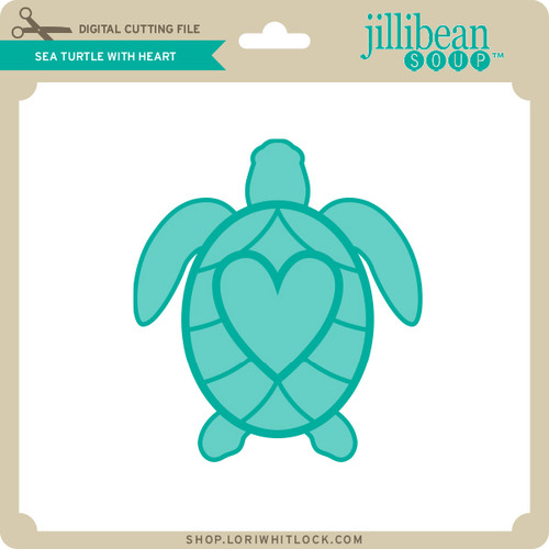 Sea Turtle with Heart - Lori Whitlock's SVG Shop