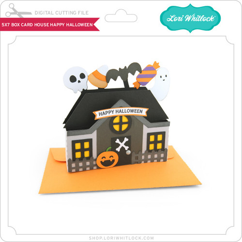 5X7 Box Card House Happy Halloween - Lori Whitlock's SVG Shop