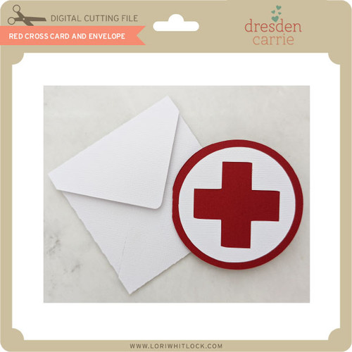 Red Cross Card and Envelope - Lori Whitlock's SVG Shop