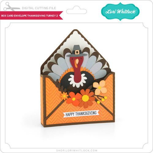 Box Card Envelope Thanksgiving Turkey 2 - Lori Whitlock's SVG Shop