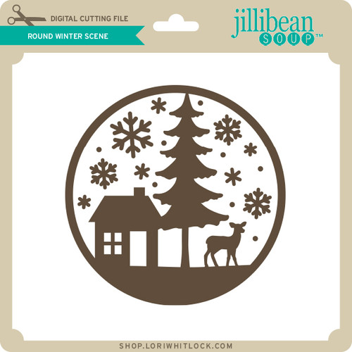 Round Winter Scene - Lori Whitlock's SVG Shop