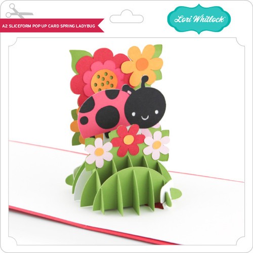 A2 Sliceform Pop Up Card Spring Ladybug - Lori Whitlock's SVG Shop
