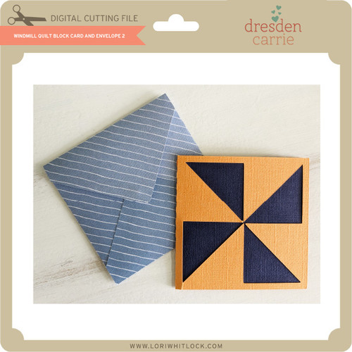 Windmill Quilt Block Card And Envelope 2 - Lori Whitlock's SVG Shop