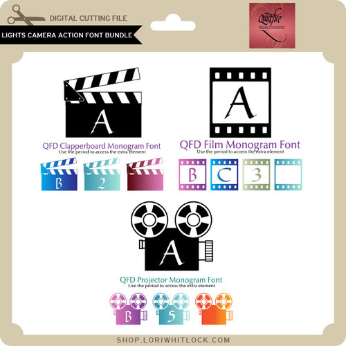 Lights Camera Action Font Bundle - Lori Whitlock's SVG Shop