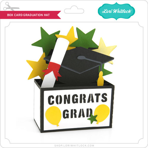 Box Card Graduation Hat - Lori Whitlock's SVG Shop