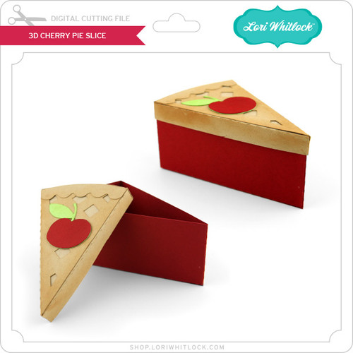 3D Cherry Pie Slice - Lori Whitlock's SVG Shop
