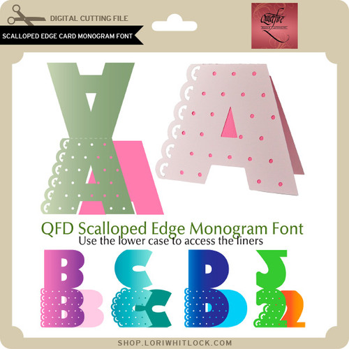 Scalloped Edge Card Monogram Font - Lori Whitlock's SVG Shop