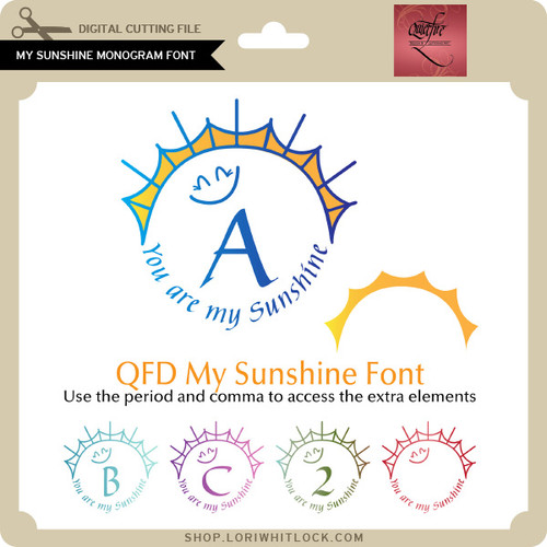 My Sunshine Monogram Font - Lori Whitlock's SVG Shop