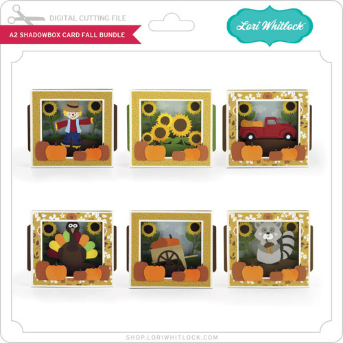A2 Shadow Box Card Fall Bundle - Lori Whitlock's SVG Shop