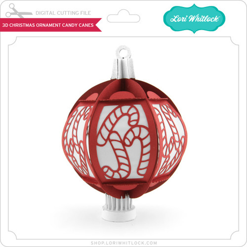 3D Christmas Ornament Candy Canes - Lori Whitlock's SVG Shop