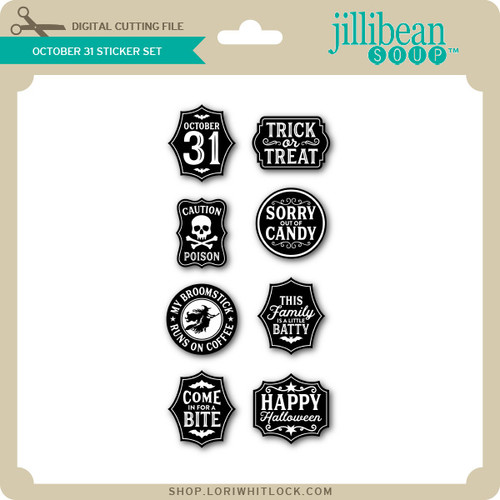 October 31 Sticker Set - Lori Whitlock's SVG Shop