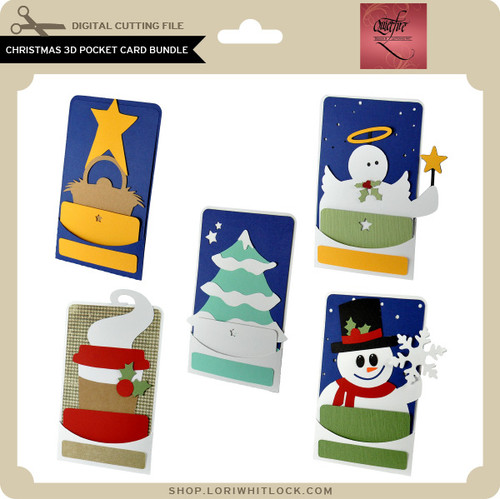 Christmas 3D Pocket Card Bundle - Lori Whitlock's SVG Shop