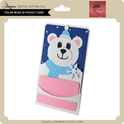 Polar Bear 3D Pocket Card - Lori Whitlock's SVG Shop
