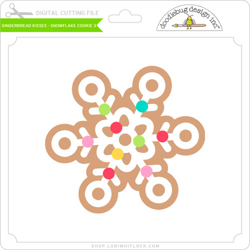Gingerbread Kisses - Snowflake Cookie 3 - Lori Whitlock's SVG Shop