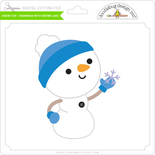 Snow Fun - Snowman With Snowflake - Lori Whitlock's SVG Shop