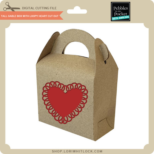 Tall Gable Box With Loopy Heart Cut Out - Lori Whitlock's SVG Shop