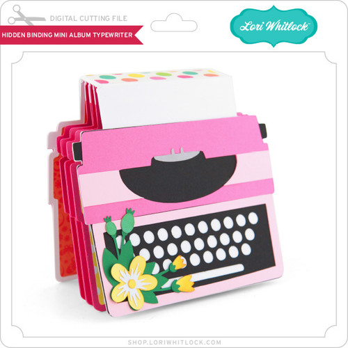 Hidden Binding Mini Album Typewriter - Lori Whitlock's SVG Shop