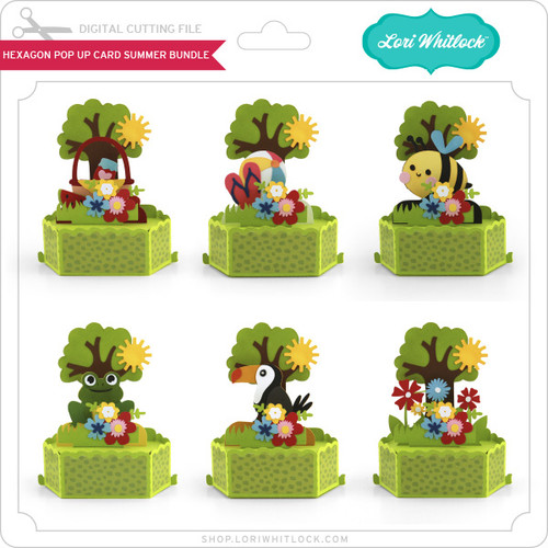Hexagon Pop Up Card Summer Bundle - Lori Whitlock's SVG Shop