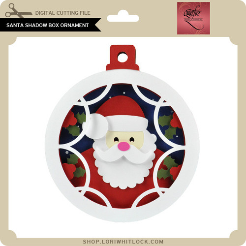Santa Shadow Box Ornament - Lori Whitlock's SVG Shop
