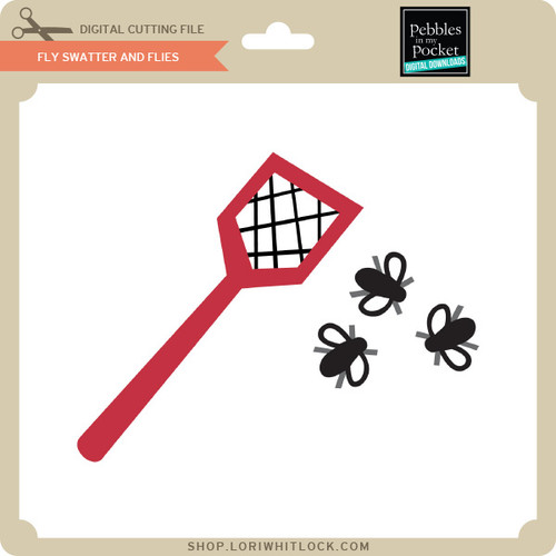 Fly Swatter And Flies - Lori Whitlock's SVG Shop