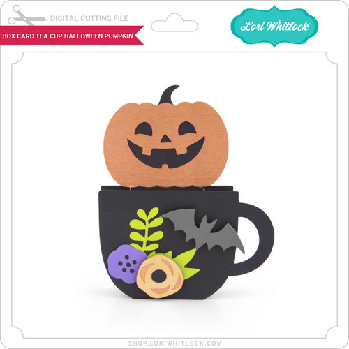 Box Card Teacup Halloween Pumpkin - Lori Whitlock's SVG Shop