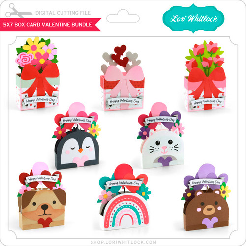 5x7 Box Card Valentine Bundle - Lori Whitlock's SVG Shop