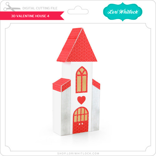 3D Valentine House 4 - Lori Whitlock's SVG Shop