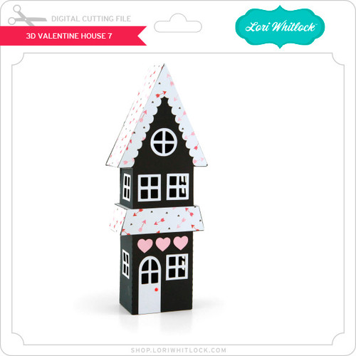 3D Valentine House 7 - Lori Whitlock's SVG Shop