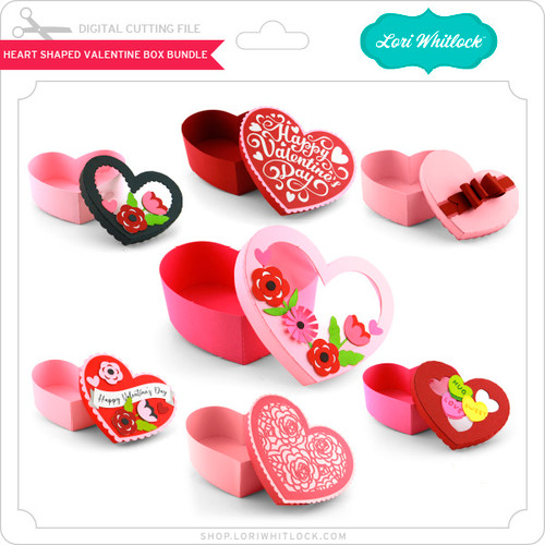 Heart Shaped Valentine Box Bundle - Lori Whitlock's SVG Shop