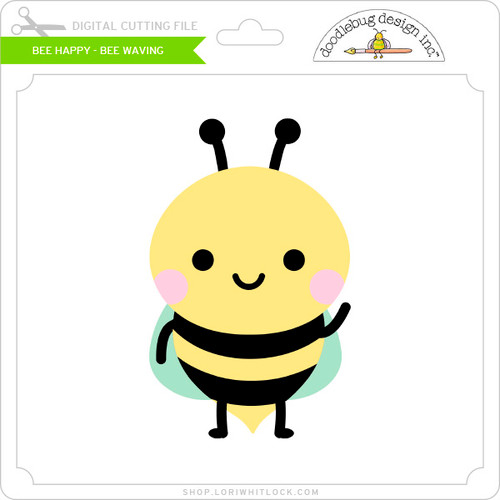 Bee Happy - Bee Waving - Lori Whitlock's SVG Shop