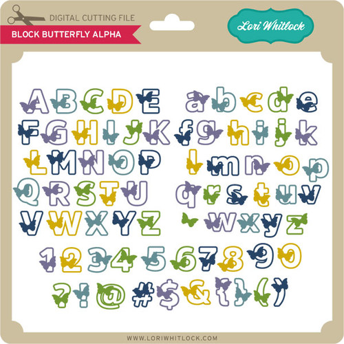 Block Butterfly Alpha - Lori Whitlock's SVG Shop