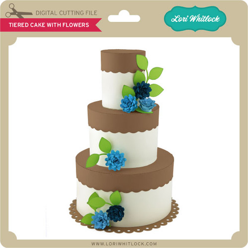 Tiered Cake with Flowers - Lori Whitlock's SVG Shop