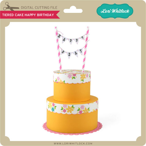 Tiered Cake Happy Birthday - Lori Whitlock's SVG Shop