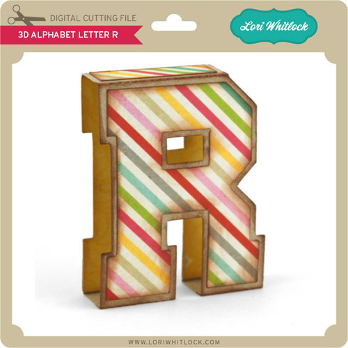 3D Alphabet Letter R - Lori Whitlock's SVG Shop