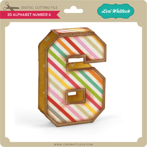 3D Alphabet Number 6 - Lori Whitlock's SVG Shop