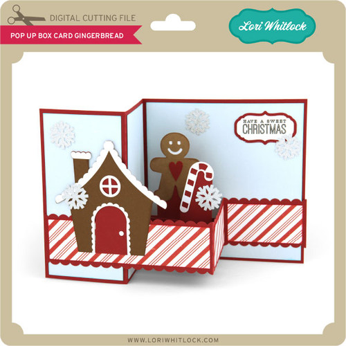 Pop Up Box Card Gingerbread - Lori Whitlock's SVG Shop