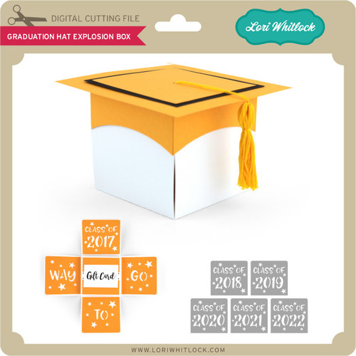 Graduation Hat Explosion Box - Lori Whitlock's SVG Shop