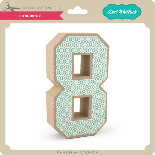 3-D Number 8 - Lori Whitlock's SVG Shop
