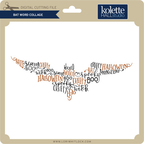 Bat Word Collage - Lori Whitlock's SVG Shop